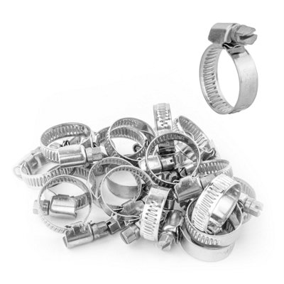 KCT Universal Hose Clips - 20 pack 16-25mm 304 Stainless Steel ...