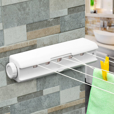 KCT Washing Line - 5 Line Retractable Laundry Airer - 18m Drying Area