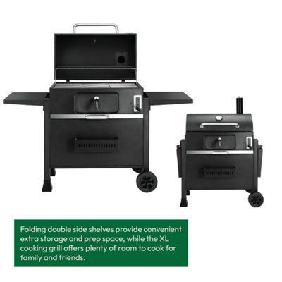 KCT XXL Charcoal BBQ Grill Extra Large Smoker Barbecue Coal Adjustable ...