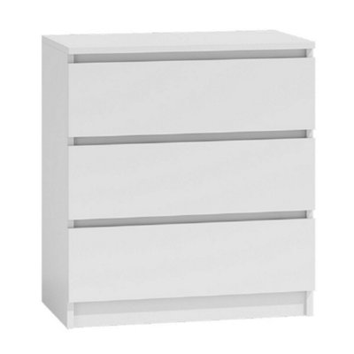 Keaton Matt White 3 Drawer Wide Freestanding Chest Of Drawers (40 x 77 ...