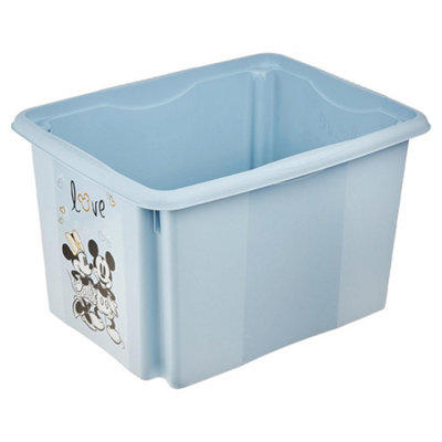 Keeeper Mickey Mouse Turn Around Stackable Box with Lid 30 Litre Cloudy ...