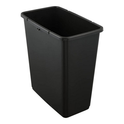 Keeeper Premium Waste Bin with Flip Lid 25 Litre - Black/Silver
