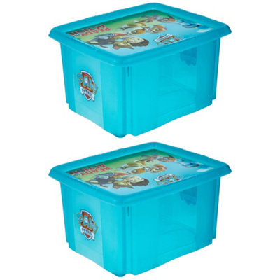 Keeeper Set of 2 Paw Patrol Turn Around Stackable Box 24 Litre with Lid ...