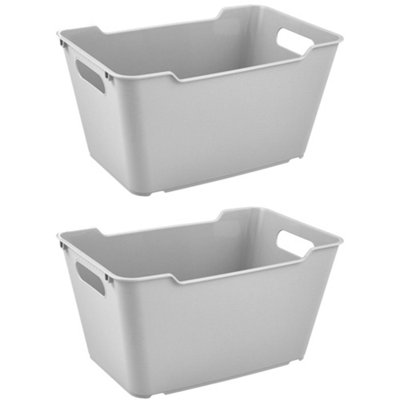 Keeeper Storage Box 6L Textured Surface Grey - Set of 2