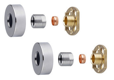 KeenFix Round Shower Bar Valve Easy Fix Fit Kit: Chrome