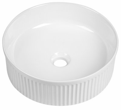 KEENWARE FLUTED ROUND VANITY COUNTERTOP BASIN
