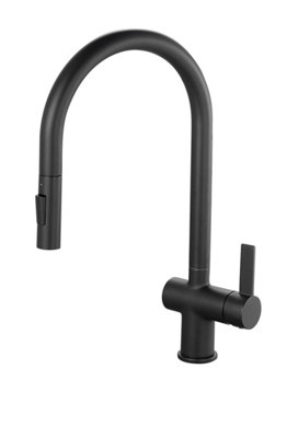 Keenware Kingsbury XL Black Dual Spray Pull Out Monobloc Kitchen Tap