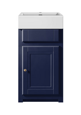 Keenware KVU-049BB Sapphire Blue Kensington Cloakroom Vanity Unit With ...