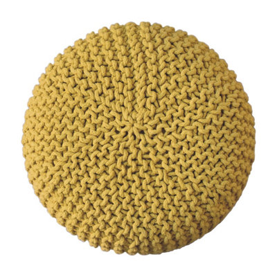 Keeva Compact Design Mustard Round Footstool