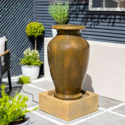 Kelkay Athenian Vase Solar Powered Water Feature With Cover