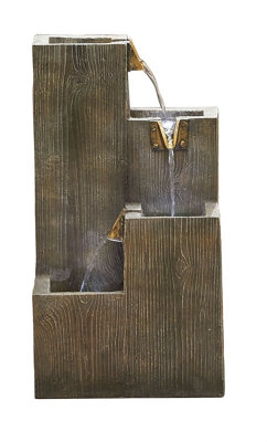 Kelkay Coastal Sleepers with Lights Solar Water Feature with Protective ...
