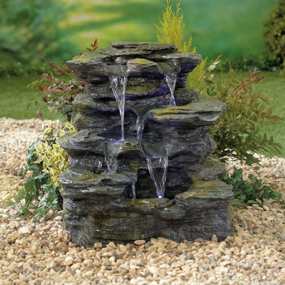 Kelkay Como Springs with Lights Mains Plugin Powered Water Feature with ...