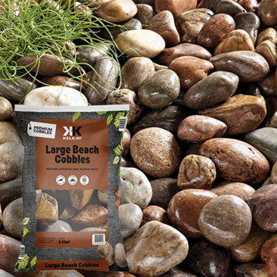 Kelkay Large Beach Cobbles Premium Aggregates Cobbles 20Kg Large Pack