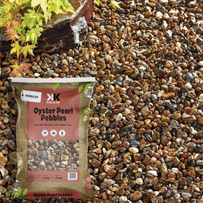 Kelkay Oyster Pearl Pebbles Premium Aggregates Pebbles 20Kg Large Pack
