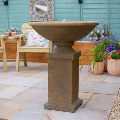 Kelkay Roman Pedestal Mains Power Water Feature With Cover