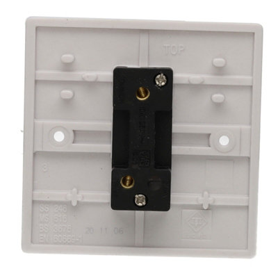 kenable 1 Gang 1 Way 10A Single Light Switch Rounded Faceplate White