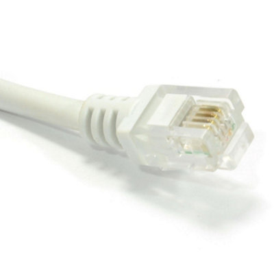 kenable ADSL 2+ High Speed Broadband Modem Cable RJ11 to RJ11 10m WHITE