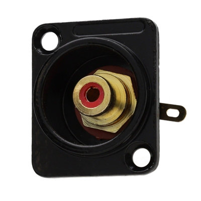 kenable Brushed Aluminium Black Phono RED Wall Faceplate D-Series ...
