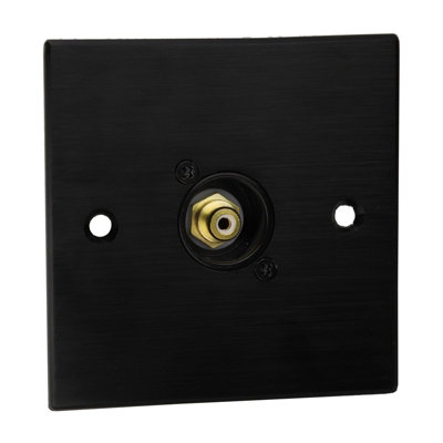 kenable Brushed Aluminium Black Phono WHITE Wall Faceplate D-Series ...