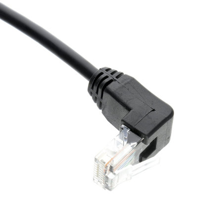 kenable Cat5e Copper RJ45 Straight to Right Angle Plug UP Ethernet ...