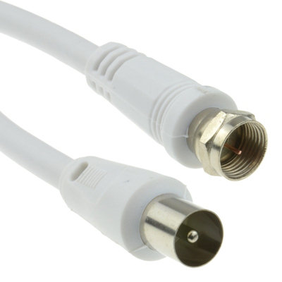 kenable Coaxial Satellite to TV Aerial Cable F type Plug to RF Fly Lead ...