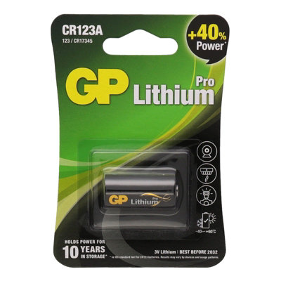 kenable GP Lithium CR123A CR17345 Long Lasting Battery Super High ...