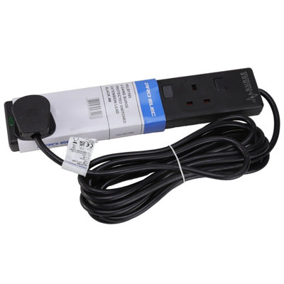 kenable Individually Switched 4 Way Gang UK Mains Extension Lead Surge ...