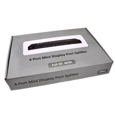 kenable Mini DisplayPort UHD 4 Way Splitter 1 Input to 4 Outputs 4k x ...