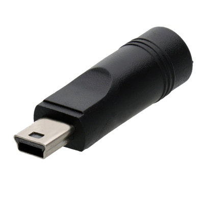 kenable Mini USB Plug to DC 2.1mm Jack Socket Power Adapter Black