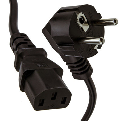 KENABLE RIGHT ANGLE EUROPEAN SCHUKO PLUG TO C13 IEC PLUG 10A POWER ...