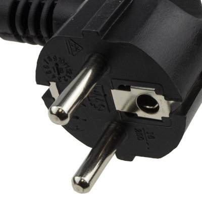 KENABLE RIGHT ANGLE EUROPEAN SCHUKO PLUG TO C13 IEC PLUG 10A POWER ...