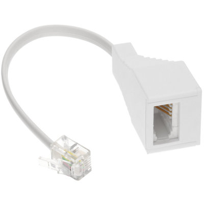KENABLE RJ11 4 WIRE TO BT TELEPHONE FEMALE SOCKET VIRGIN TO UK ADAPTER ...