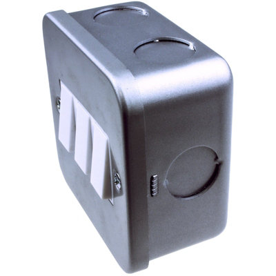 kenable Single Gang Metal Clad Steel UK 3 Way Switch with Cable Entry ...
