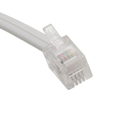 kenable Telephone Handset Coiled RJ10 Plug to RJ10 Plug Cable Lead White 3m
