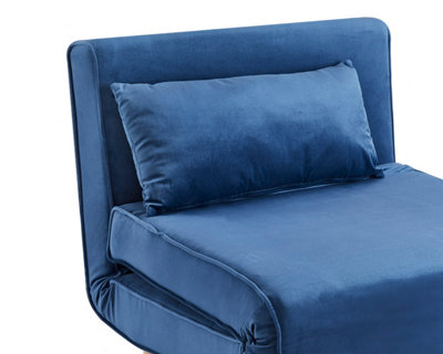 Buy Kendal Blue Velvet Single Futon Sofa Bed at B&Q