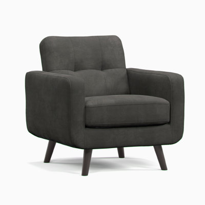 Kendal Fixed Back Graphite Boxed Arm Single Seater Armchair