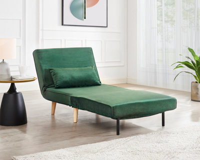 Kendal Green Velvet Single Futon Sofa Bed