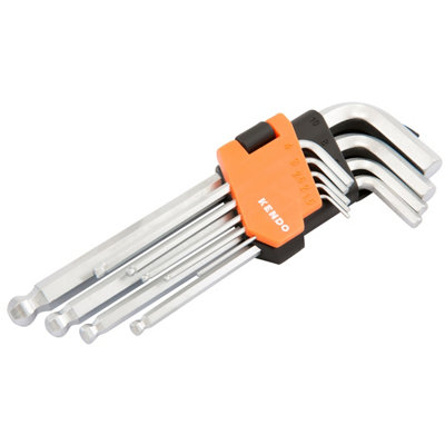 Kendo Long Arm Ball End Hex Key Set 9 Pieces | DIY at B&Q