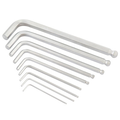 Kendo Long Arm Ball End Hex Key Set 9 Pieces