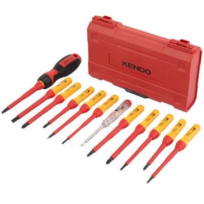 Kendo VDE Screwdriver Set 13 Pieces | DIY at B&Q