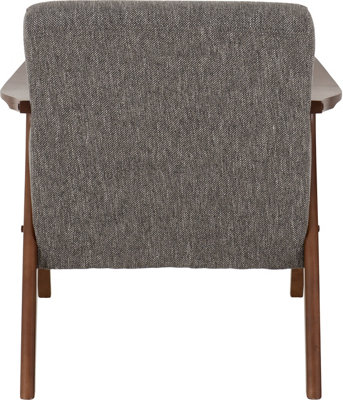 Kendra Accent Chair in Grey Fabric with Wooden Frame