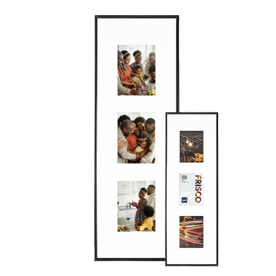 Kenro Frisco Triple Black Photo Frame 8x6 inch / 15x20cm with White ...