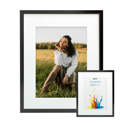 Kenro Fusion Series Black Metal Photo Frame 9x7 Inch / 23x18cm with ...
