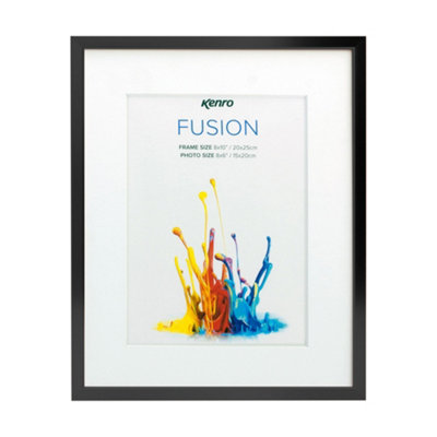 Kenro Fusion Series Black Metal Photo Frame 9x7 Inch / 23x18cm with ...