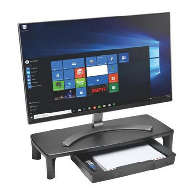 Kensington SmartFit™ Black Monitor Stand with Drawer | DIY at B&Q