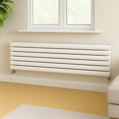 Kensington White Double Horizontal Radiator - 350x1500mm | DIY at B&Q