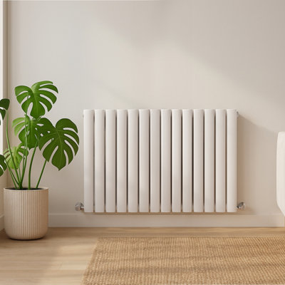 Kensington White Double Horizontal Radiator - 600x820mm | DIY at B&Q