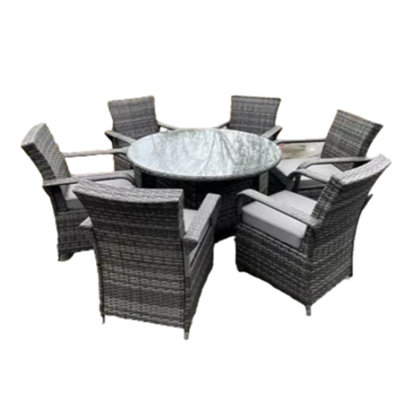 Kent Rattan Dining Set 6 Seater