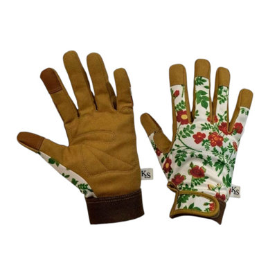 Kent & Stowe Cottage Garden Gloves Small Floral Print Padded Palms Foam ...