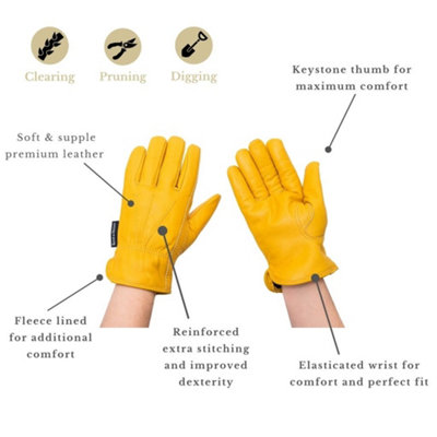 KENT & STOWE LUXURY LEATHER GOLDEN YELLOW GLOVES LADIES MEDIUM
